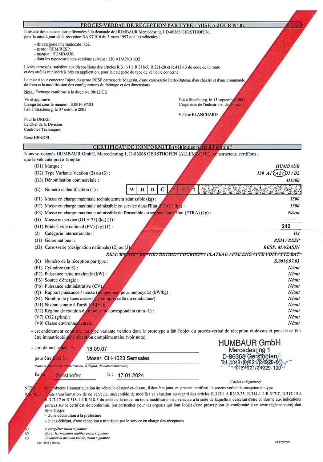 Barré Rouge for Humbaur trailers – COC-OnlineService.de